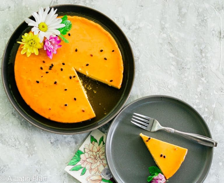 Easy Passion Fruit Flan (Flan de Parcha) | A Latin Flair