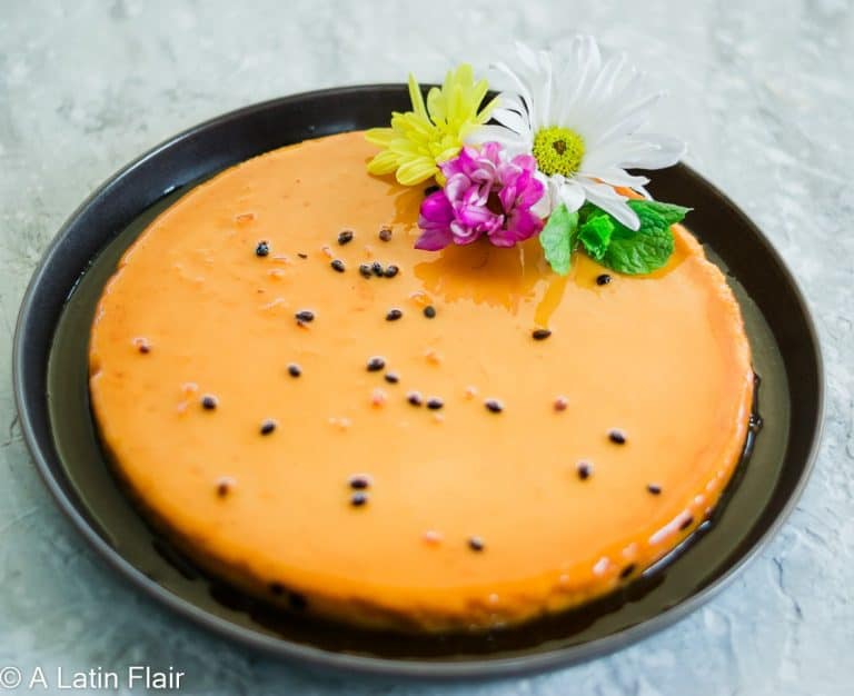 Easy Passion Fruit Flan (Flan de Parcha) | A Latin Flair
