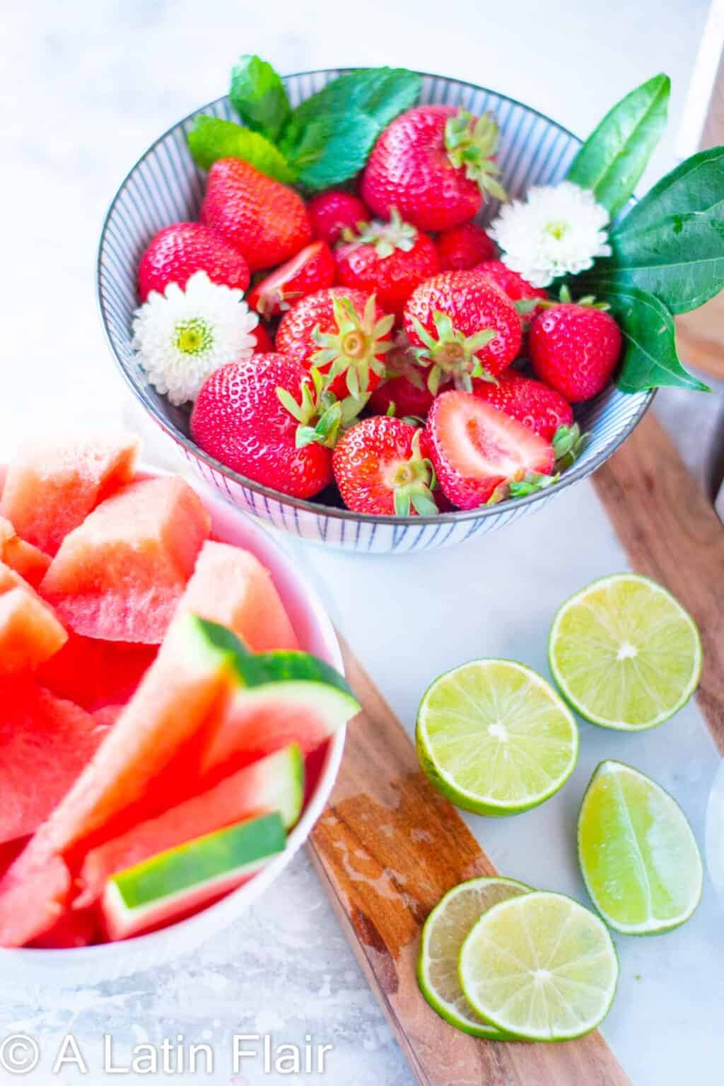 Refreshing Strawberry Watermelon Rosé Sangria | A Latin Flair
